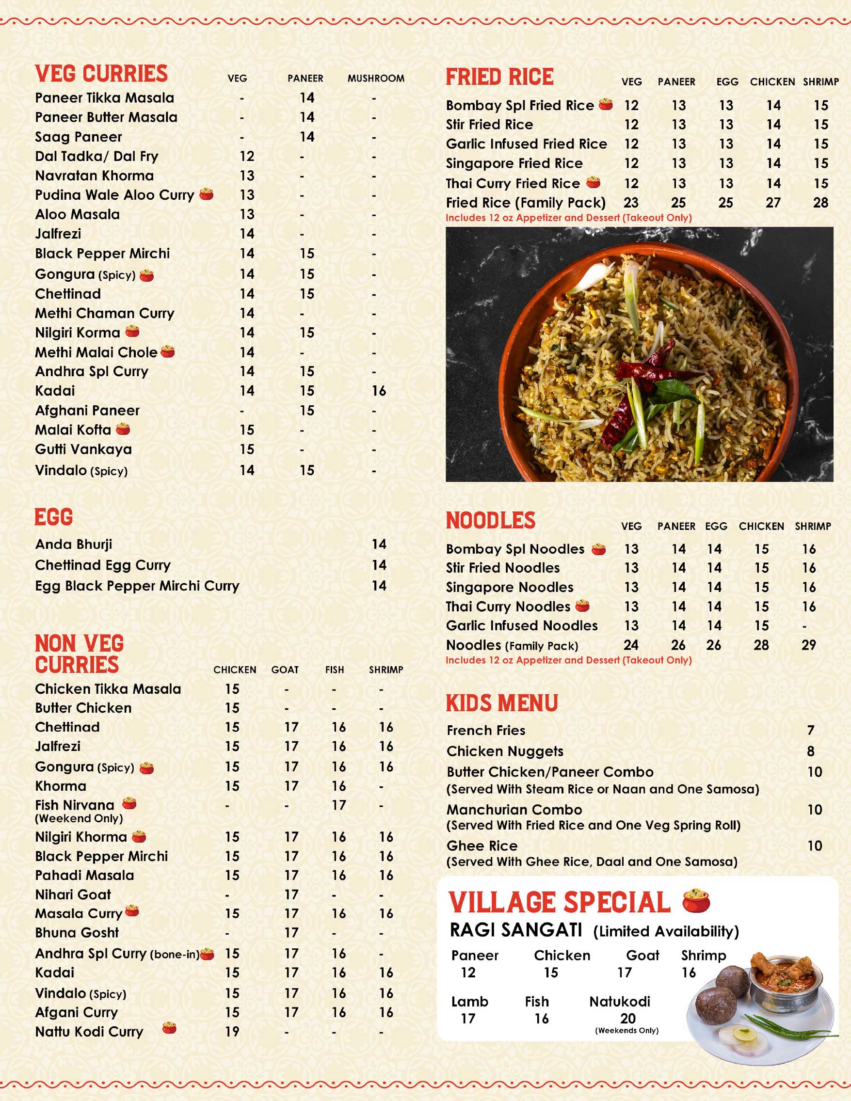 Menu | Hyderabadi Spicy Matka