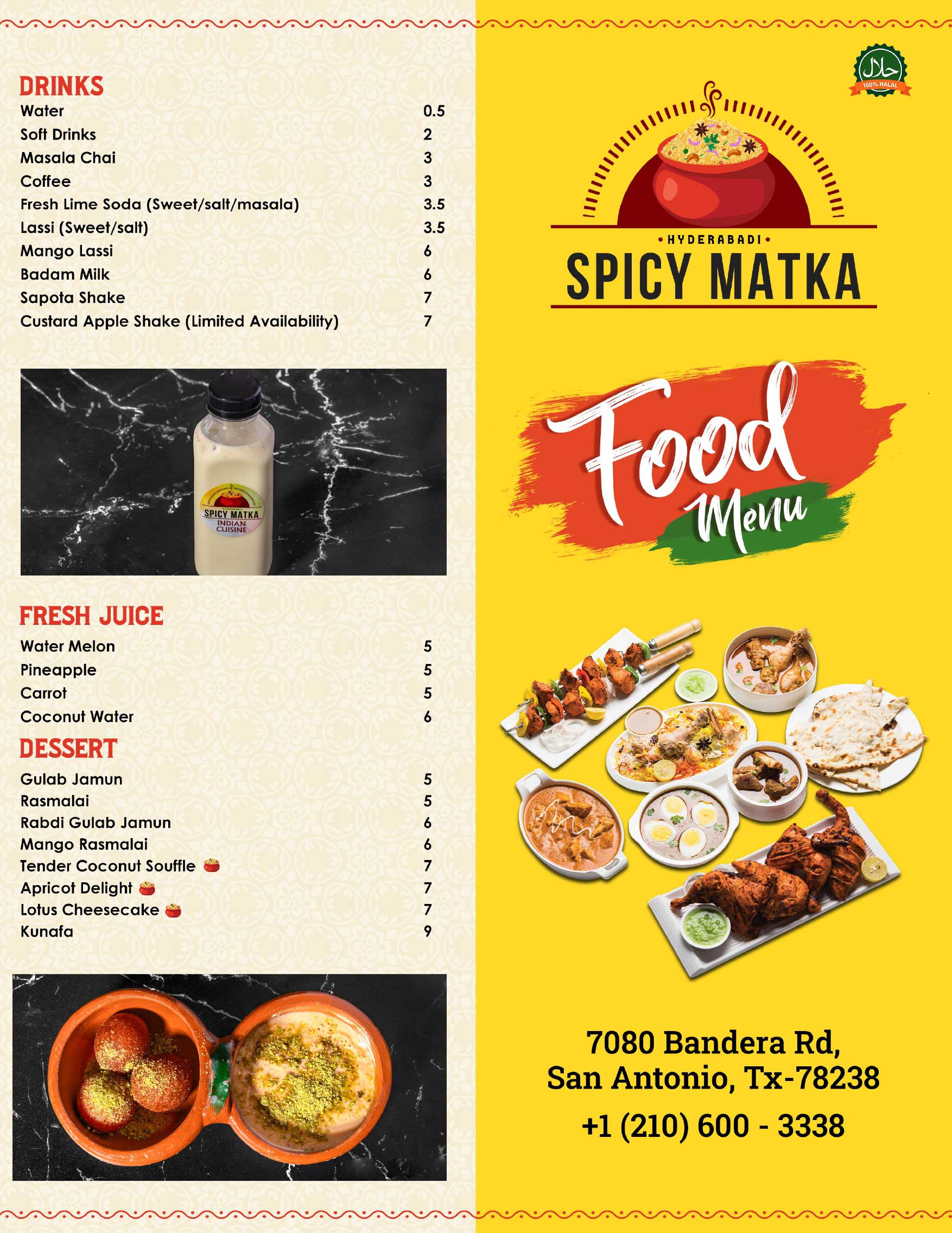 Menu | Hyderabadi Spicy Matka